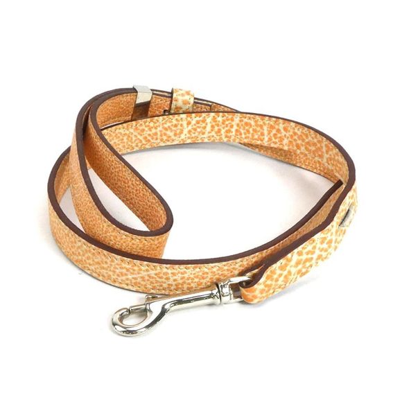 Hermes | Other | Hermes Dog Lead Leathermetal Orangewhitesilver Unisex ...